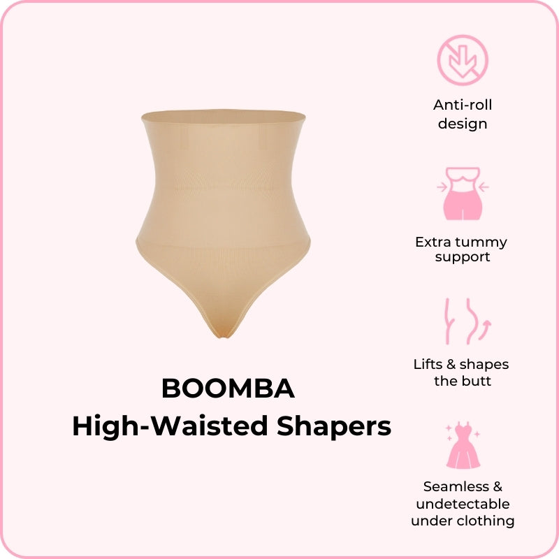 BOOMBA High-Waisted Shapers - Seamless, Sculpting Thong Shapewear ...