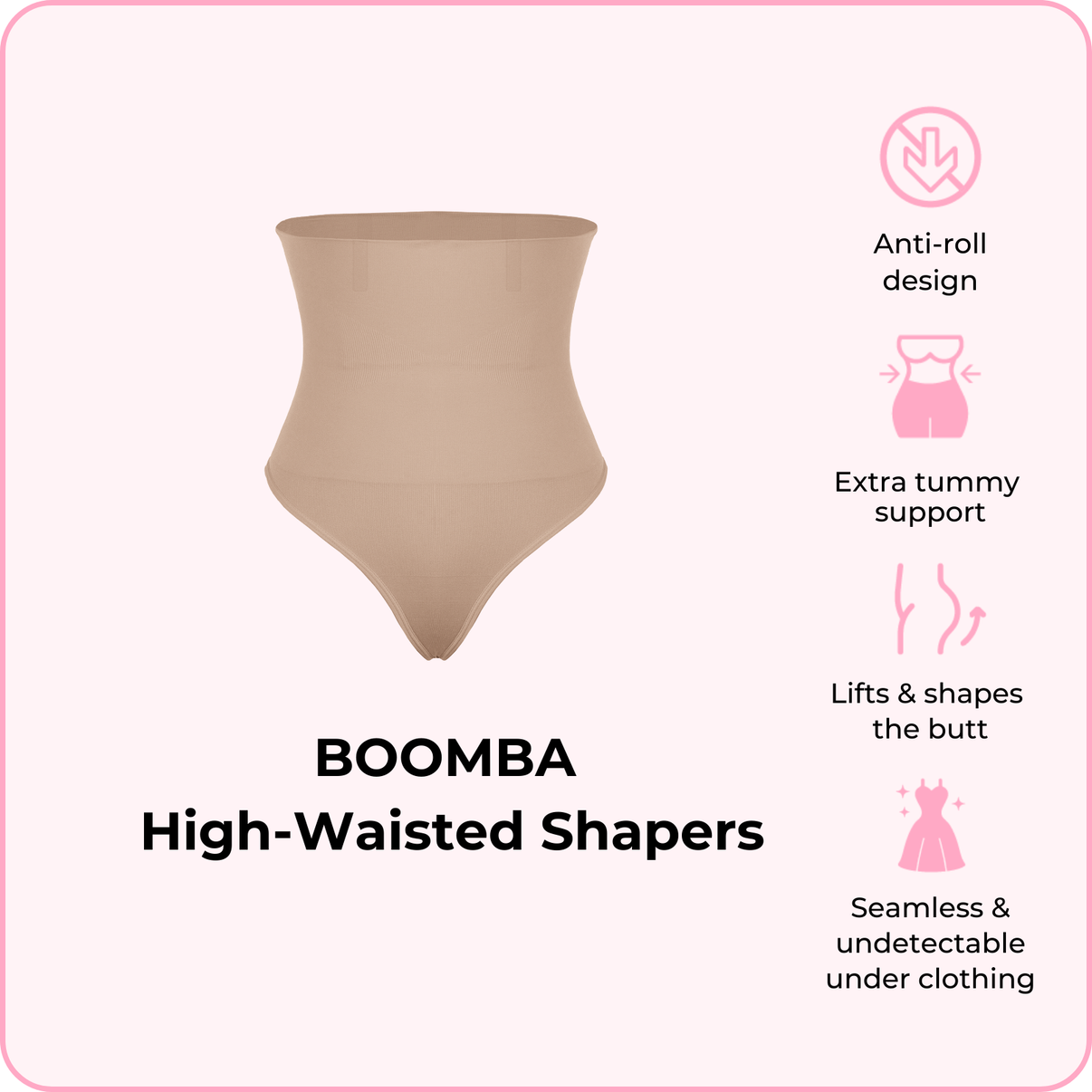 BOOMBA High-Waisted Shapers - Seamless, Sculpting Thong Shapewear ...